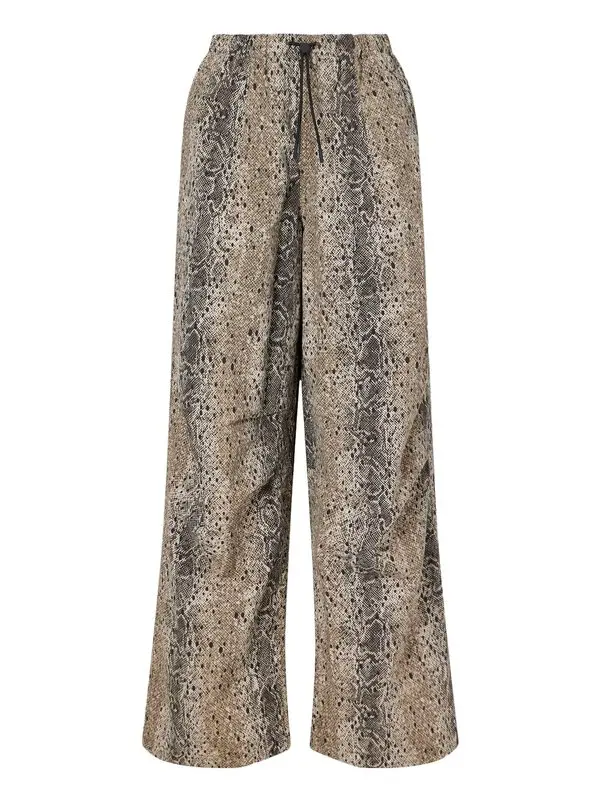 On Zendaya Snake-print Shell Wide-leg Pants - Neutrals