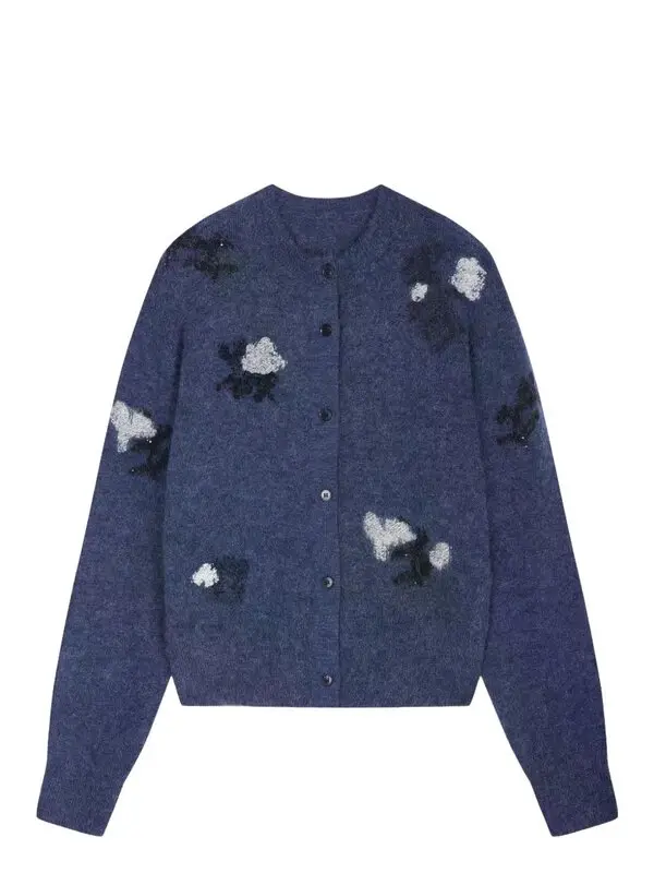 JNBY Floral-intarsia Cardigan - Blue
