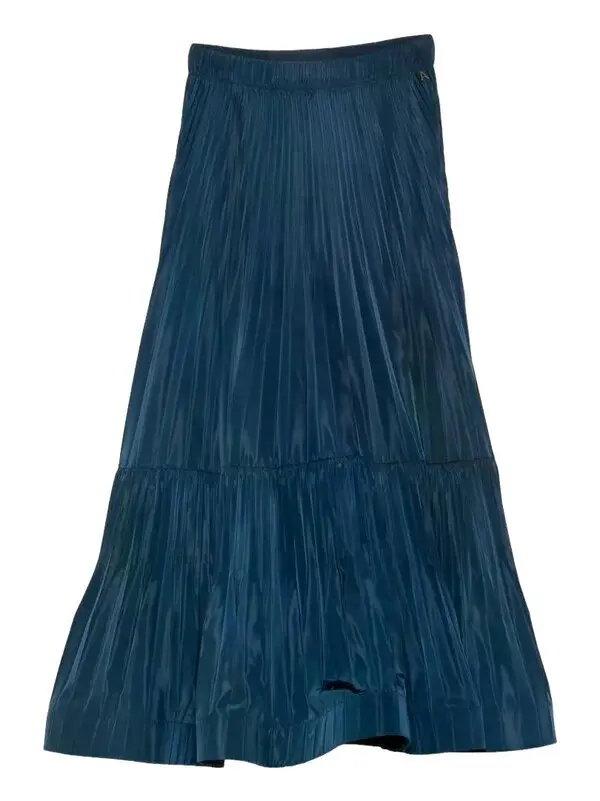 TWINSET Pleated Tiered Midi Skirt - Blue
