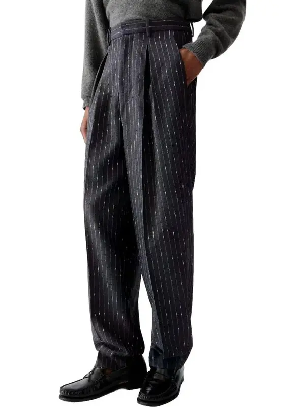 Jacquemus The Losange Pleated Tailored Trousers - Grey