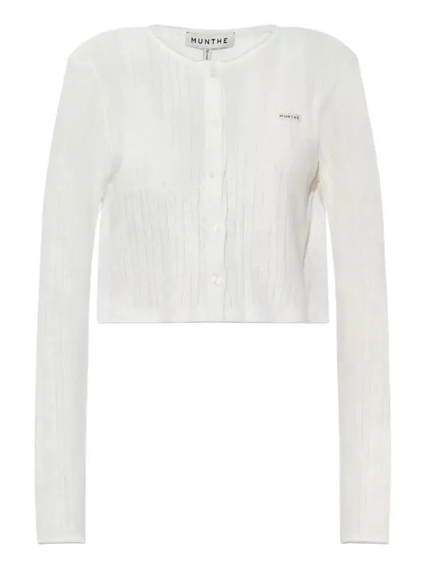 Munthe Noelia Pointelle-knit Cardigan - White