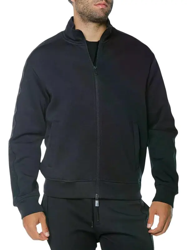 Armani Exchange Logo-tape Zip-up Sweatshirt - Blue