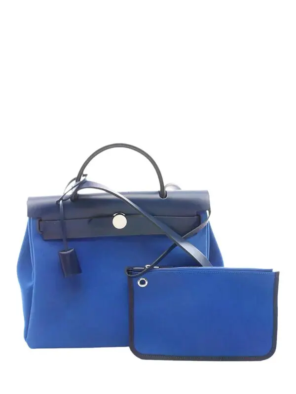 Hermès 2022 Toile Herbag Zip 31 Satchel - Blue