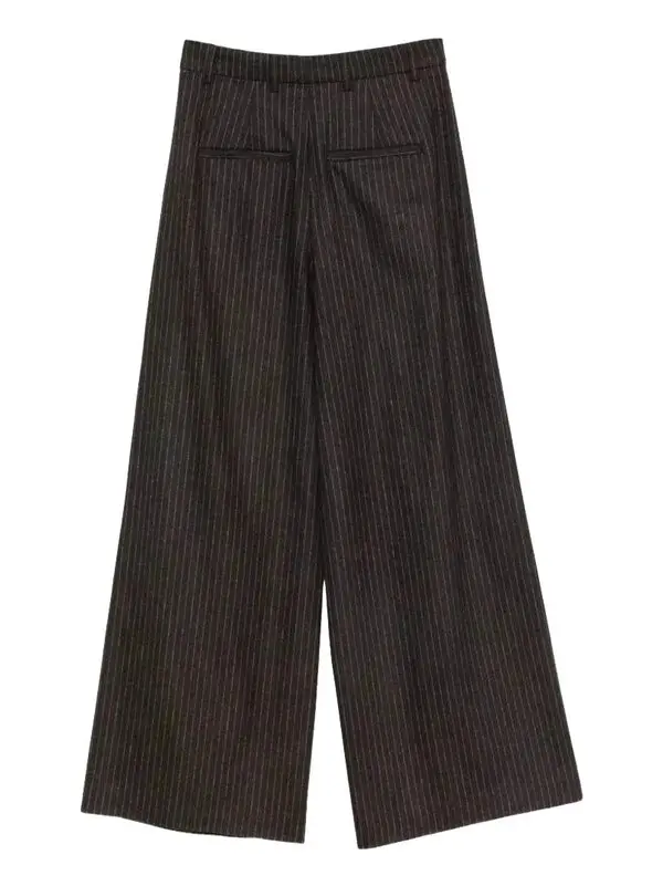 ROSSI Zeyn Pinstripe-pattern Trousers - Brown