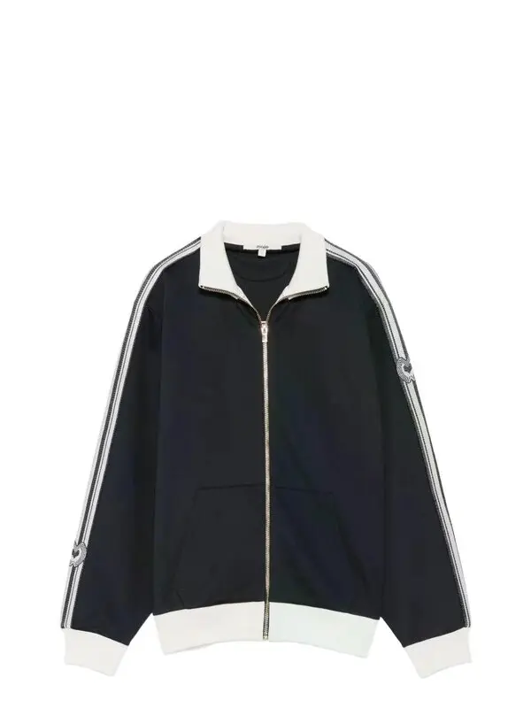 Maje Stripe-detail Zip-up Sweatshirt - Blue
