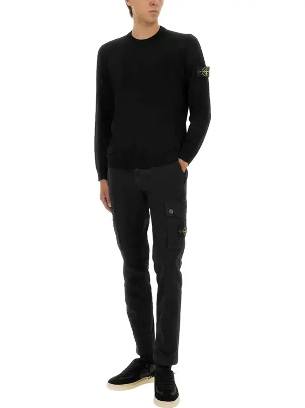 Stone Island 5100071 Light Pure Rws Wool Jumper - Black