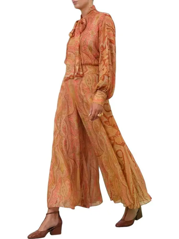 Zimmermann Tranquillity Paisley-print Trousers - Orange
