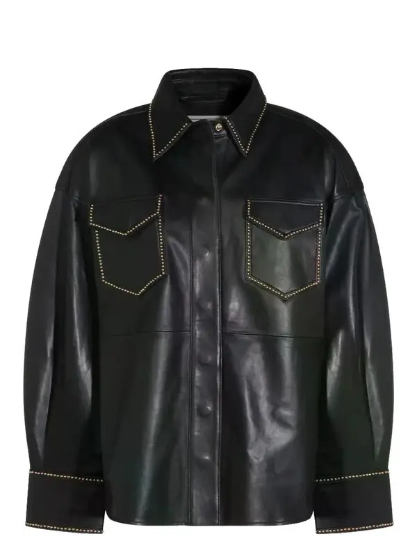 Blumarine Studded Leather Shirt - Black