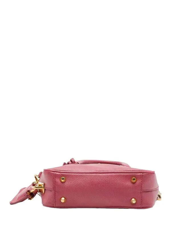Prada 2000-2013 Mini Saffiano Lux Bauletto Bag Satchel - Pink