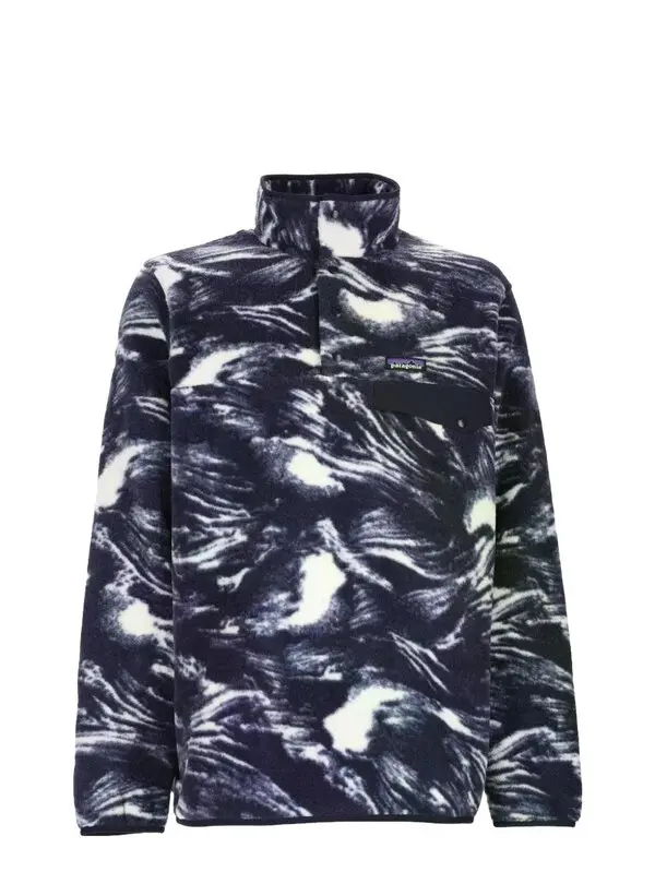 Patagonia Snap-t® Abstract-print Fleece Sweater - Blue