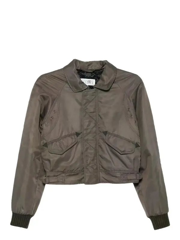 MAISON MARGIELA Cropped Zip-up Jacket - Grey
