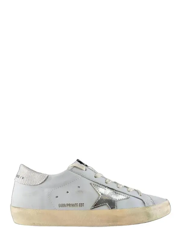 GOLDEN GOOSE Super-star Distressed Sneakers - Blue