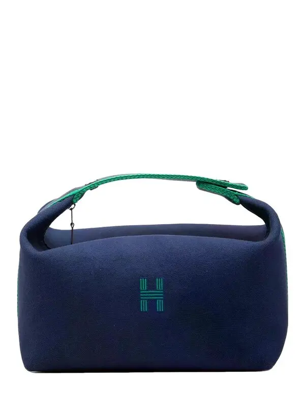 Hermès 2015-2026 Small Toile Bride A Brac Case Vanity Bag - Blue