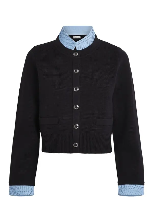 Sandro Collared Cardigan - Blue
