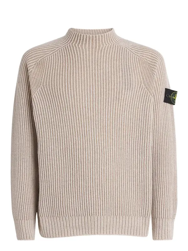 Stone Island Cashmere-wool Rib-knit Sweater - Ivory