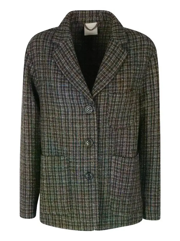 KILTIE Check-pattern Notched-lapels Jacket - Brown