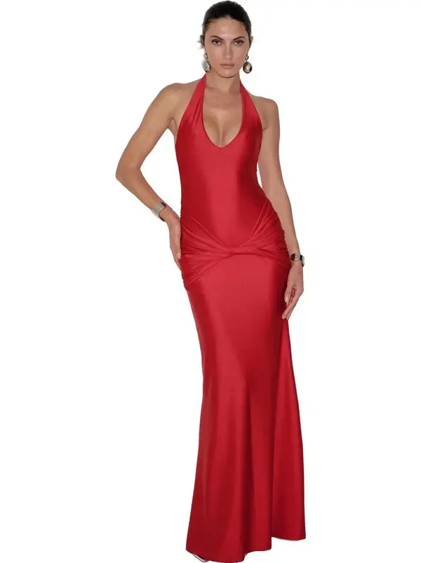 Delfi Soraya Dress In Ruby - Red
