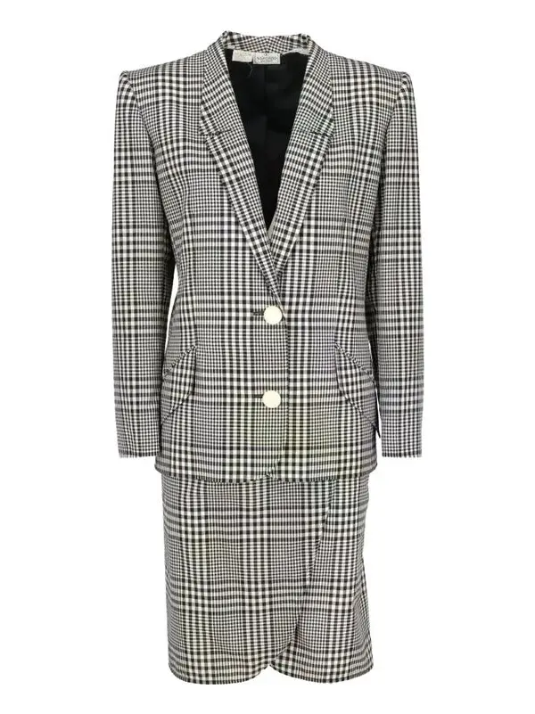 Valentino Garavani 2019 Checkered Skirt - Black