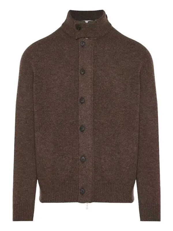 GRAN SASSO Button-fastening High-neck Cardigan - Brown