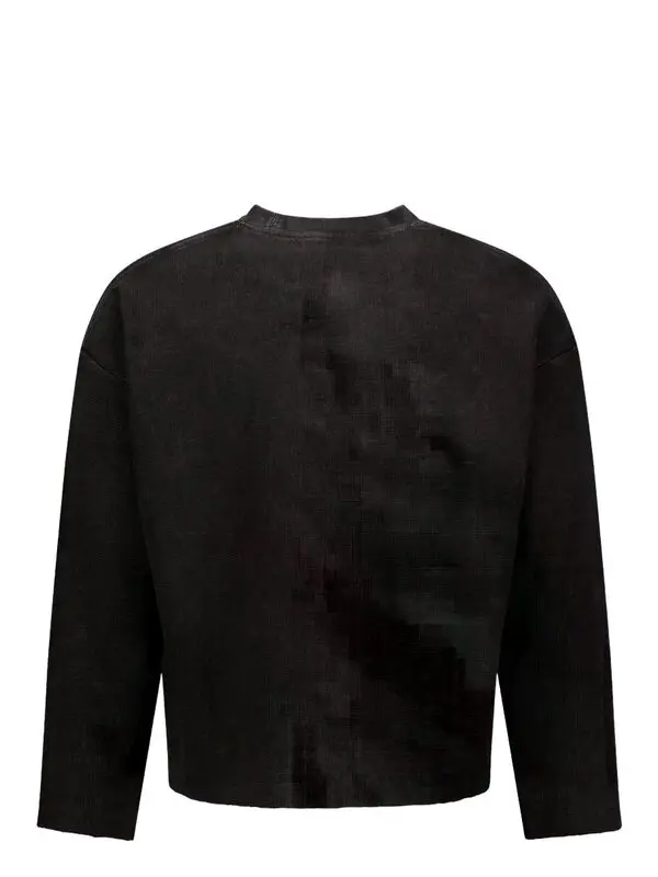 Wish Waffle-knit Crest-print Sweater - Black