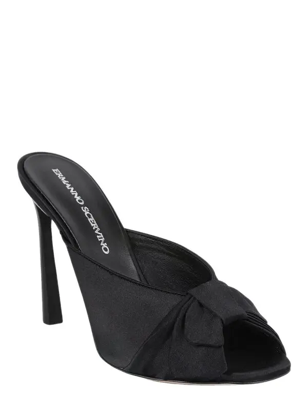 Ermanno Scervino Knotted Peep-toe Heeled Sandals - Black