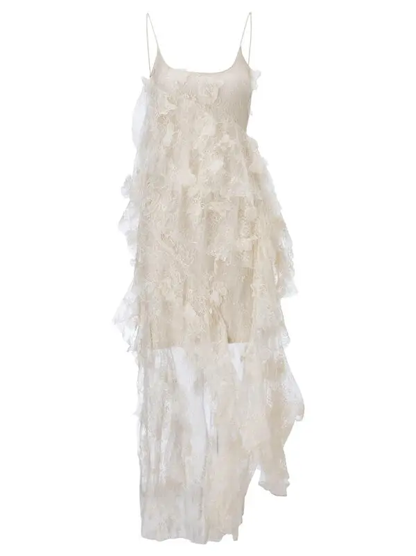BELSIZE25 Sakara Floral Layered Maxi Dress - White
