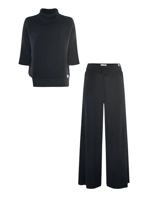 YOU LOOK PERFECT Merino Loungewear Set, Pullover Bailey & Pants Frida - Black