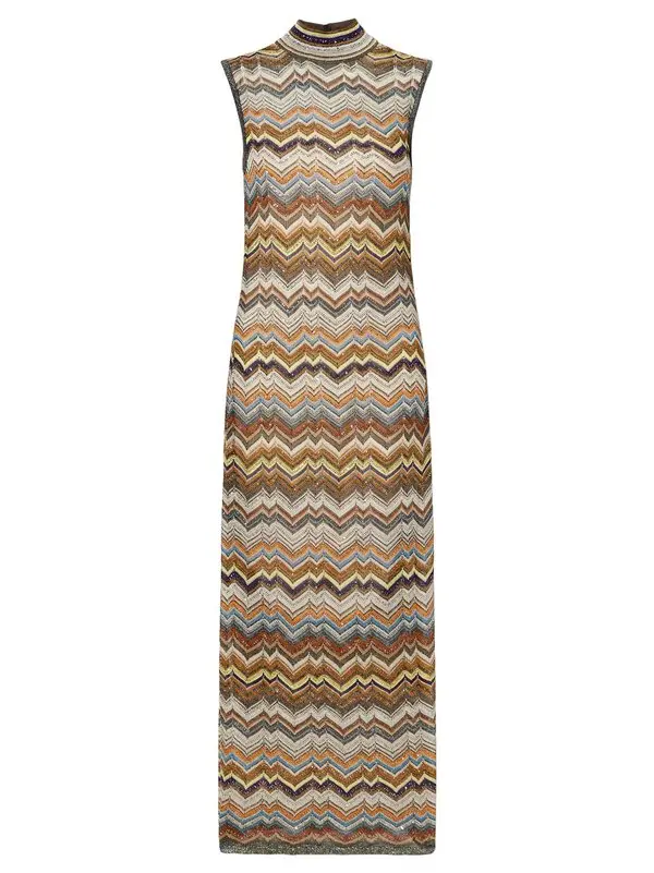 Missoni Striped Metallic Crochet-knit Maxi Dress - Multi