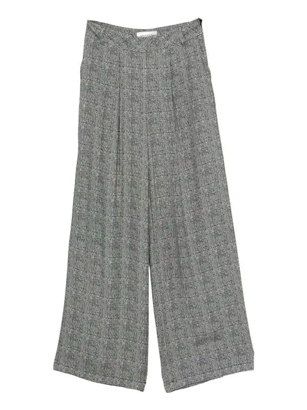 ERMANNO FIRENZE Prince Of Wales Check Palazzo Pants - Grey
