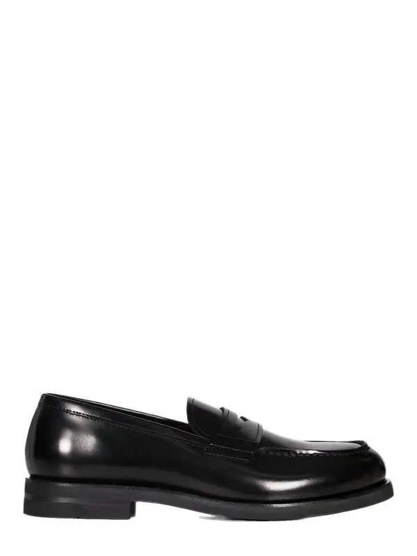HENDERSON BARACCO Leather Penny Loafers - Black