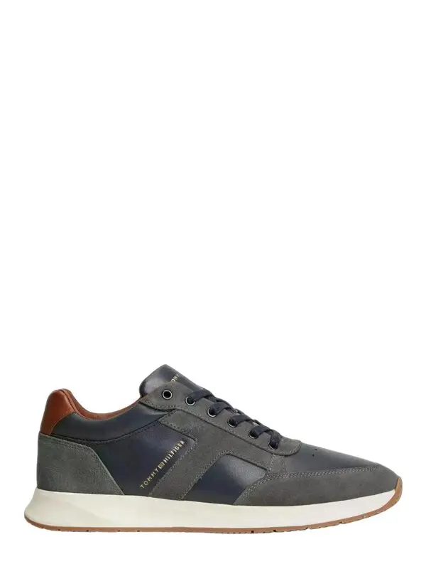 Tommy Hilfiger Mixed-texture Leather Sneakers - Blue