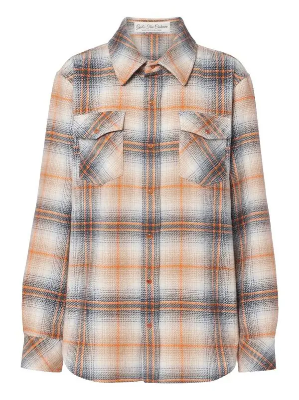 GOD'S TRUE CASHMERE Ironwood Plaid Cashmere Shirt With Carnelians - Multicoloured