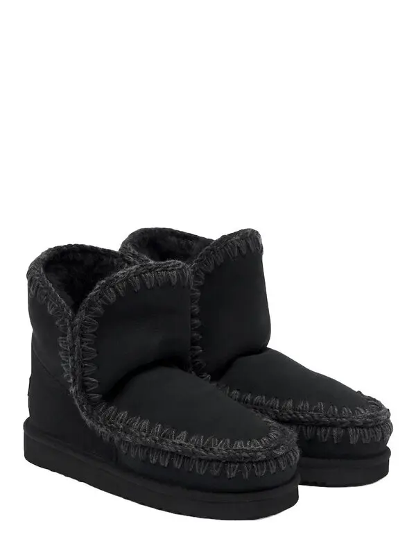 Mou 18 Shearling-lined Suede Ankle Boots - Black