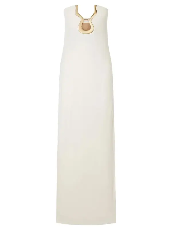 Cult Gaia Abril Strapless Embellished Stretch-crepe Maxi Dress - Neutrals