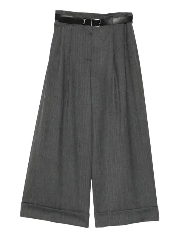 JUUN.J Pleated Wide-leg Trousers - Grey