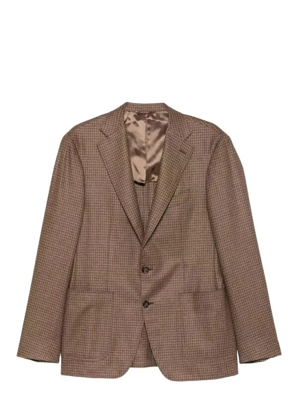 Canali Houndstooth-pattern Blazer - Brown