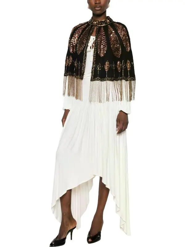 FORTE_FORTE Sequin-embellished Fringed Jacket - Black