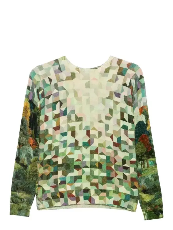 JEI'S Landscape-print Sweater - Green