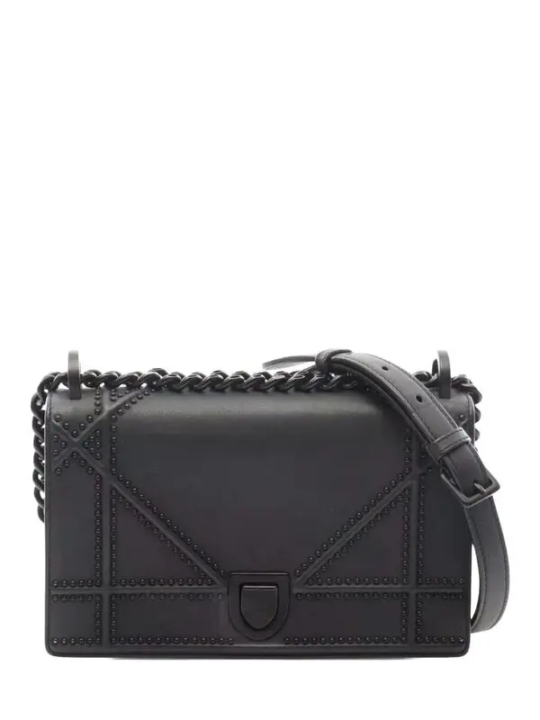Dior 2015-2026 Small Lambskin Diorama Flap Crossbody Bag - Black