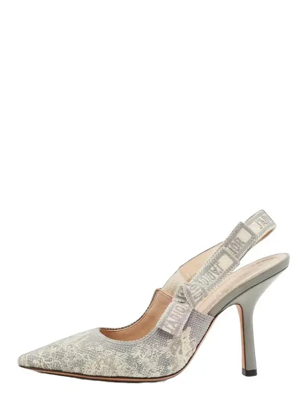 Dior J'adior Embroidered Slingback Pumps - Grey