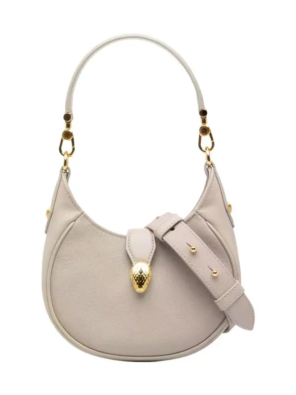 BVLGARI 2021-2026 Small Leather Serpenti Ellipse Satchel - Grey
