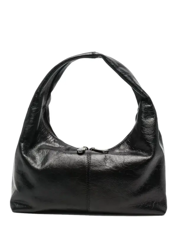 Ash Hazel Crinkled-leather Tote Bag - Black