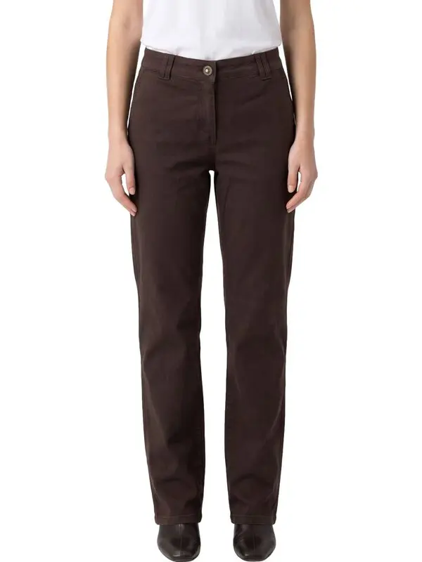 Liu Jo Mid-rise Straight-leg Cotton Denim Jeans With Five Pockets - Brown