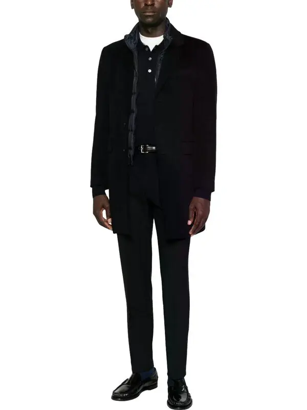 MABRUN Single-breasted Layered Coat - Blue