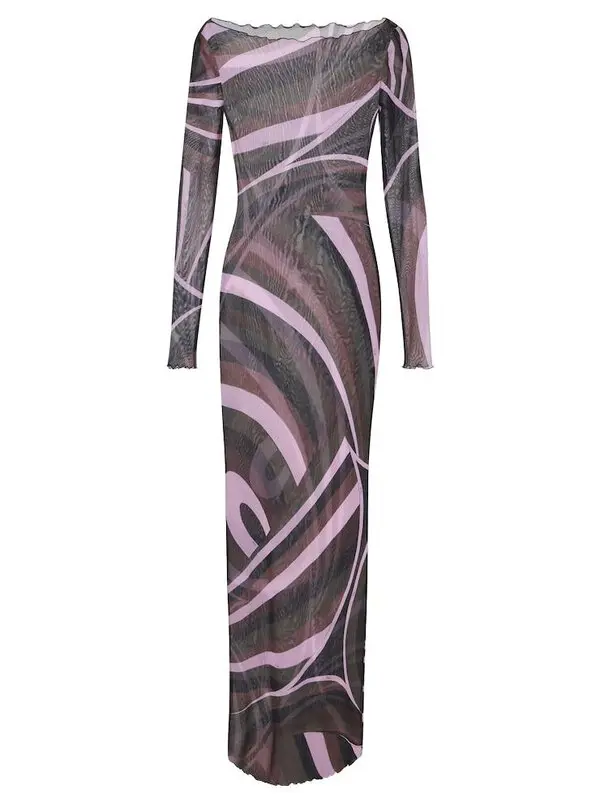 Emilio Pucci Iride Sheer Tulle Maxi Dress - Multicoloured
