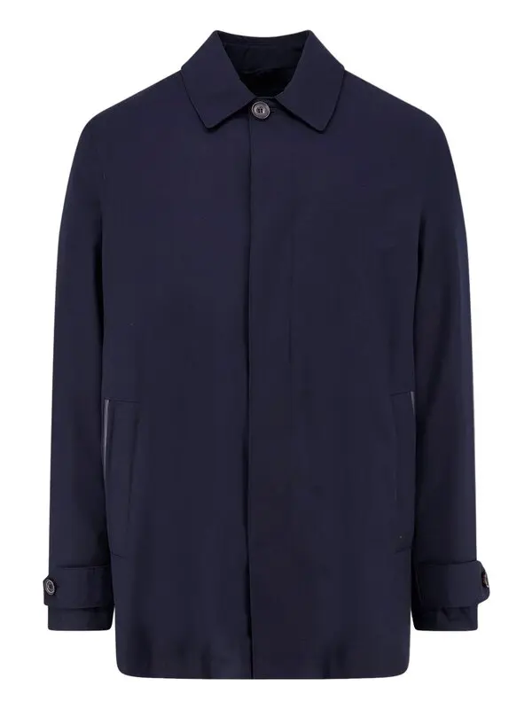 Corneliani Viscose Blend Coat - Blue