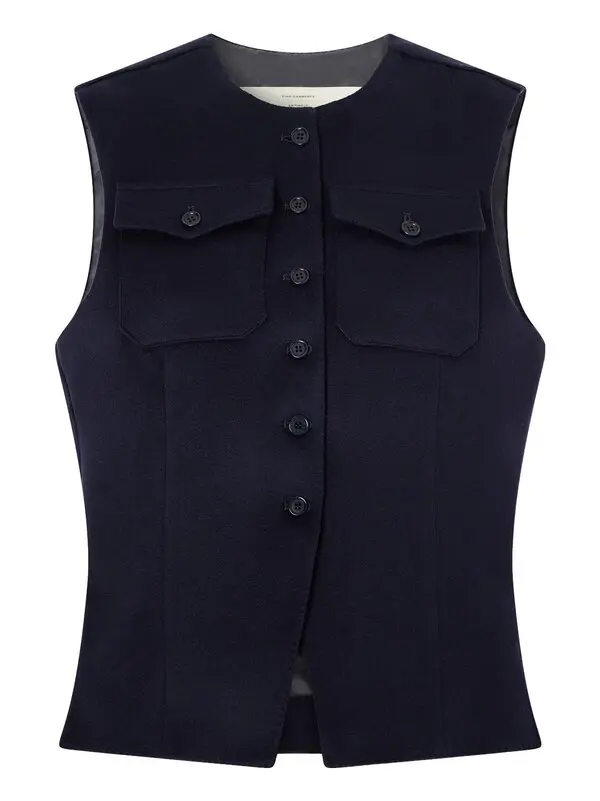 Giuliva Heritage The Lucia Wool-tweed Vest - Blue