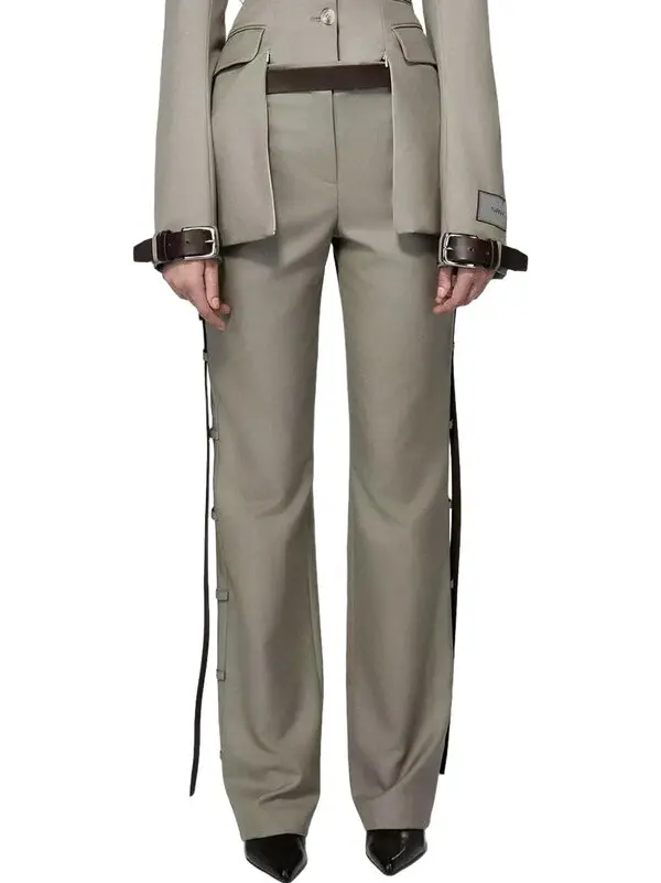 SRVC STUDIO Serpentine Loop-detail Trousers - Green