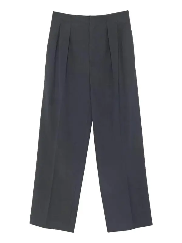 Lacoste Runway Pleated Straight-leg Trousers - Grey