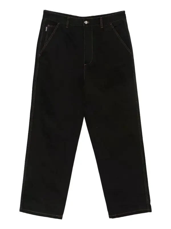 Deus Ex Machina Contrast-stitch Straight-leg Trousers - Black